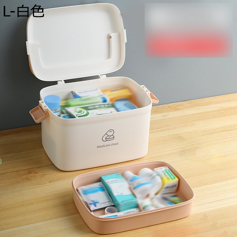 　　　 ◆◇◆人気の秘密◆◇◆ M：21*14*15.5cm　L：27*19.5*22cm　【材質】ppプラスチック素材は軽量なのでハンドル付きで持ち運びにも便利です。 ご注意：収納ボックスのみ販売、薬など付属しておりません。 【2段設計&...
