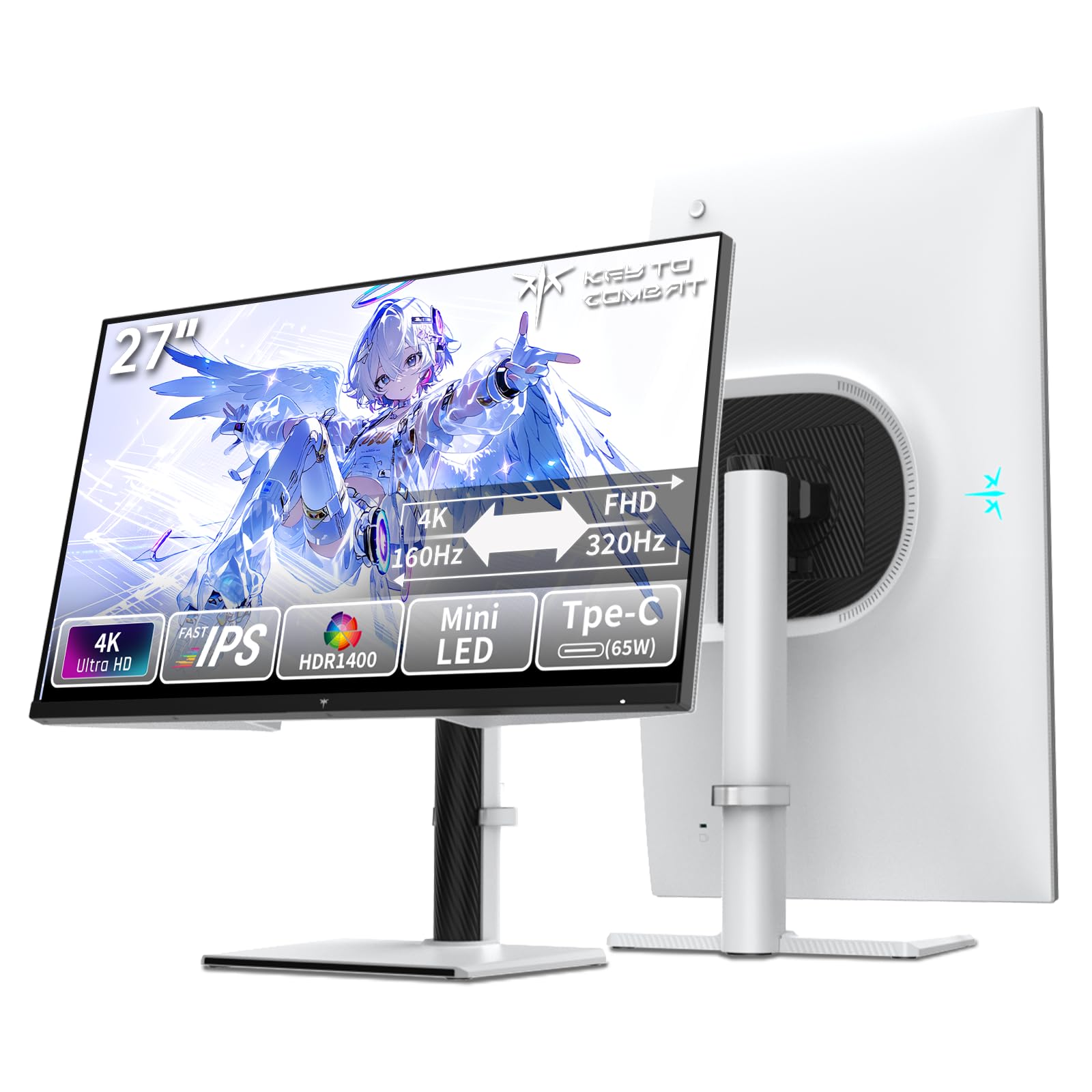 ・【4K MiniLED × デュアルモード技術】 4K解像度（3840×2160）で驚異の160Hz、フルHD時は320Hz超高速応答！ゲームも動画編集も圧倒的没入感。MiniLEDバックライトで明るさとコントラストが進化。・【HDR14...