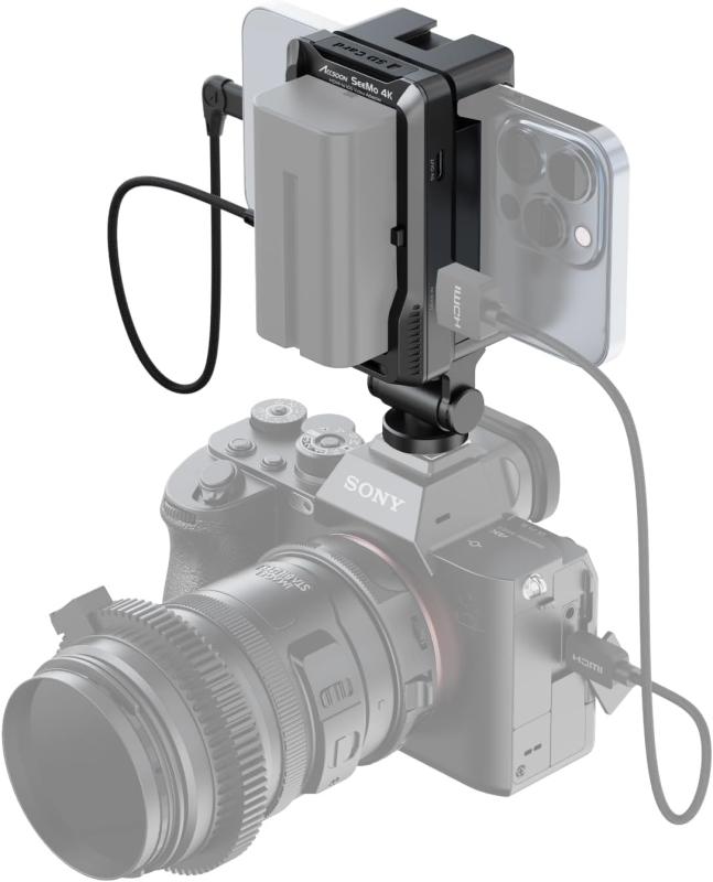 Accsoon SeeMo マウントアダプタープレートSeeMoを1/4-20の取り付けポイントに取り付けます。軽量アルミニウム製。SeeMoの新しいプロペラSeeMoマウントとロックピン付き。
