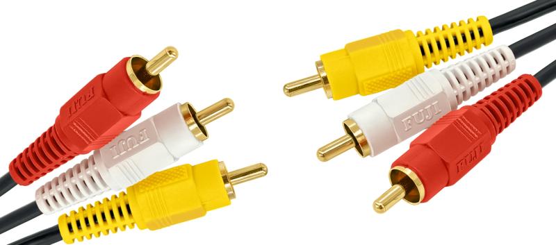 フジパーツ ビデオケーブル AVケーブル 3ピン-3ピン 1.5m RCA×3(オス) - RCA×3(オス)ケーブル 高純度99.996％OFC無酸素銅ケーブル