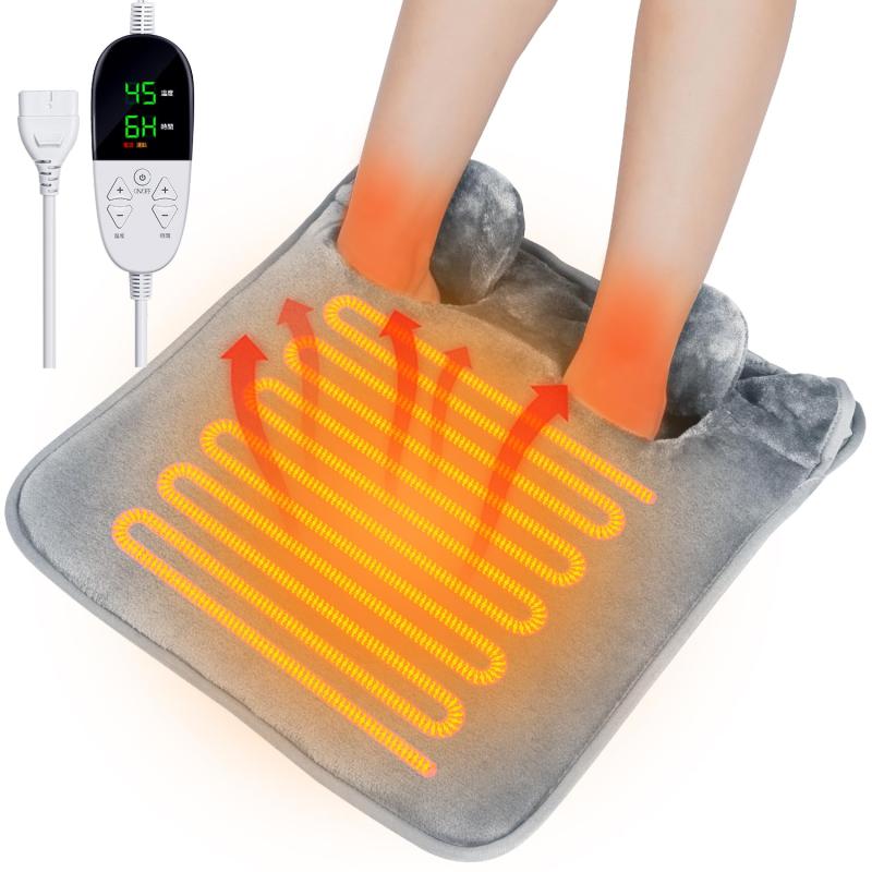 Sumeriy 電気足温器 フットウォーマー 【6段階温度切替、5段階タイマー設定】速暖 ネコミミデザイン 足温器 PSE認証 省エネ 安全 過熱保護 多用途 電気ホットマット 洗濯可丸洗い 冷え性対【6段階温度調節＆5段階タイマー機能】電...