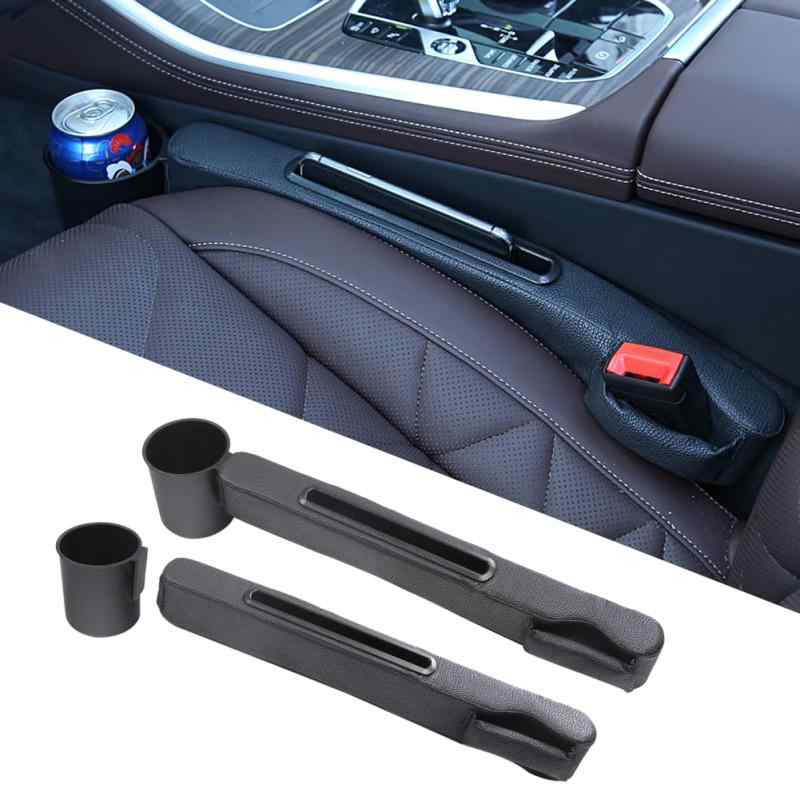 DURASIKO 3in1車用隙間クッション センターコンソール隙間埋め シートパッド シートサイドクッション 幅広い互換性の車用シート隙間埋めクッション スペーサー 取り外し可能ドリンクホルダ