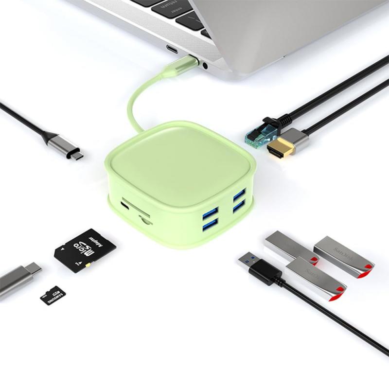 1to10 USB-Cドック ドッキングステーション 拡張ドック 10in1 10ポート 100WPD 充電 HDMI USB3.0 映像出力 コンパクト かわいい おしゃれ パステルカラー ピンク 軽い EGRET イーグレット EH23...