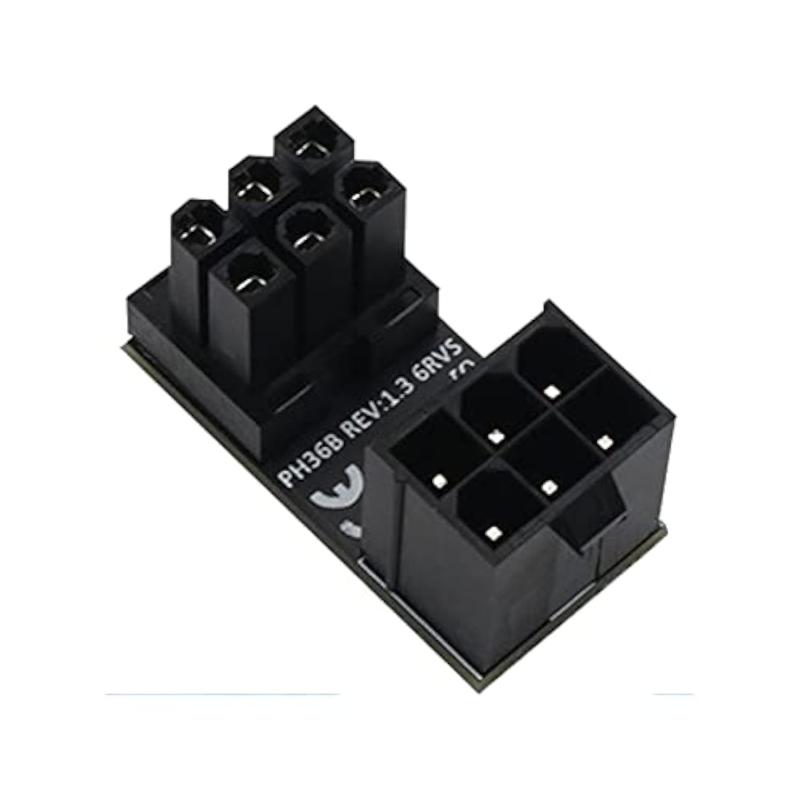 WLGQ ATX メス→オス 6ピン RVS 180度角度付きアダプター デスクトップ グラフィックスカード用対応デバイス: このアダプターは、デスクトップパソコンやグラフィックカード用に設計されています。数量: このパッケージには180度...