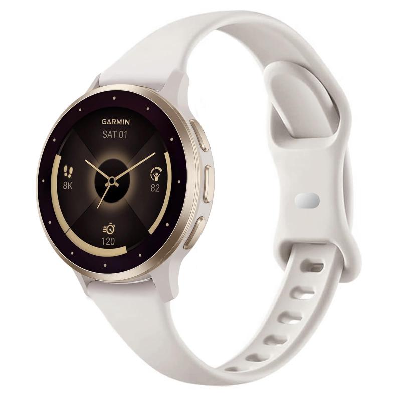 TUCOMO スリムシリコン腕時計バンド Garmin Venu 3S / Vivoactive 4S / Venu 2S / Vivomove 3Sに対応 18mm 薄型 ソフト ナロー スポーツ 交換用リストバンド ストラップ Garm...