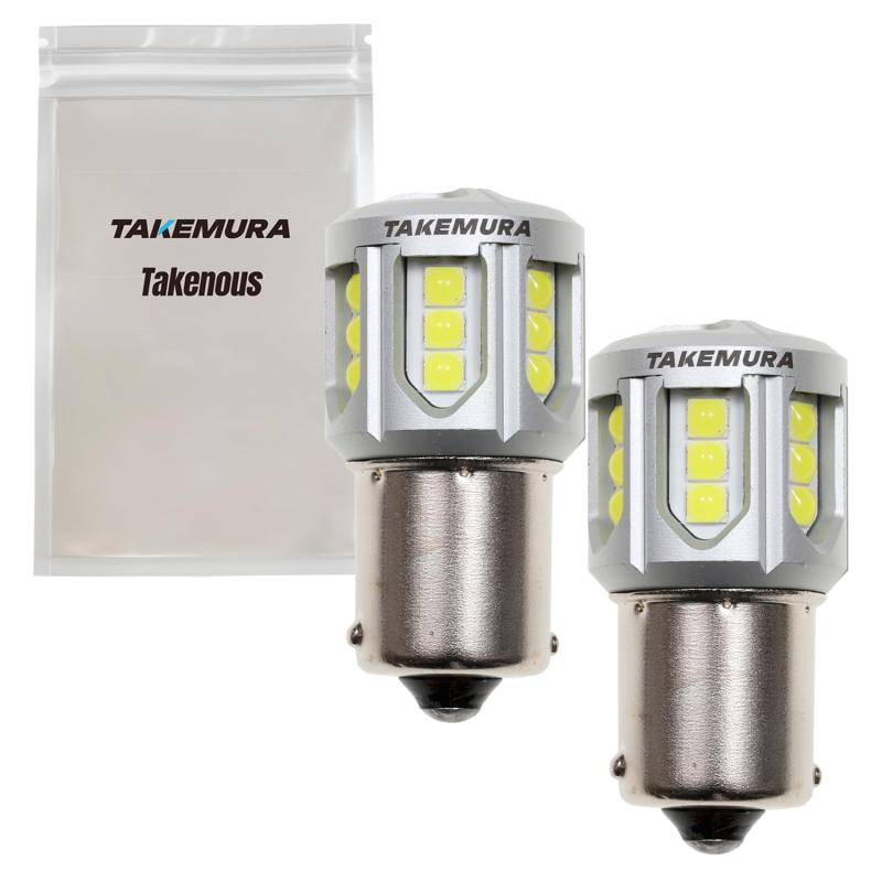 Takenous トラック野郎御用達 竹村商会 s25 シングル バックランプ専用バルブ 12v 24v led ホワイト 2個セット✅【安心してバックが出来る】 トラック野郎の理想を叶える、竹村商会の s25 シングル バックランプ専用バ...