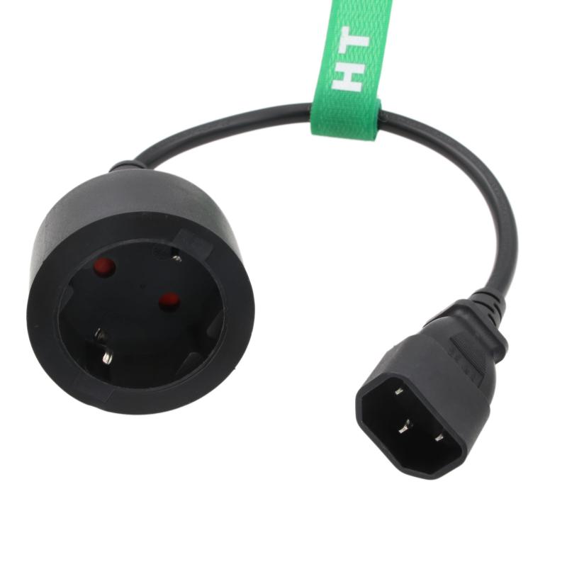 HangTon UPS PDU 10A 250V 電源コードアダプター C14 - Euro Schuko ソケット 3プロング ケーブル (12インチ 1パック)3プロング IEC320 C14 オス→ユーロシュコソケットメスプラグ。全長...
