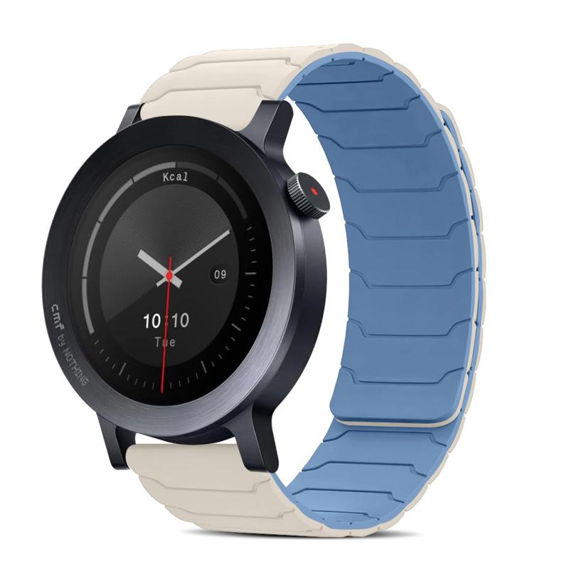 [CiimWaa] 22mm バンド for CMF by Nothing Watch 3 Pro/CMF by Nothing Watch Pro 2 対応 磁気 シリコン バンド スマートウォッチ 時計ベルト 強力な磁気 超薄型 工具が...