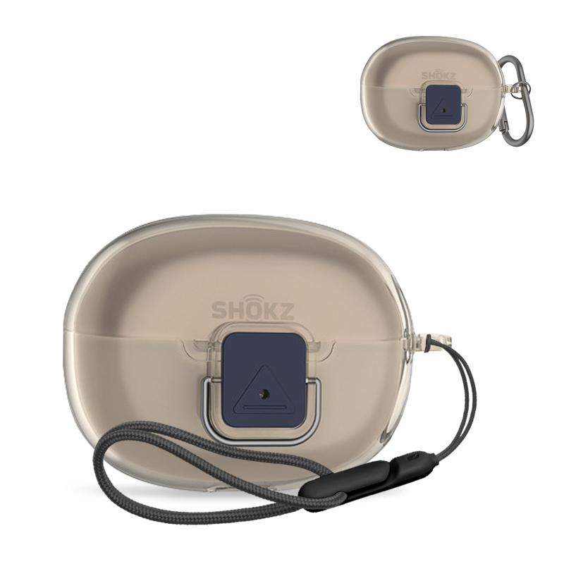 For Shokz (ショックス) OpenDots ONE 用 ケース カバー 【NOUKAJU】 ワイヤレス イヤーホン TPUハードケース 保護ケース （カラビナ付き+ストラップ付き ） キズ防止 落下防止 耐衝撃 装着充電可能 防【...