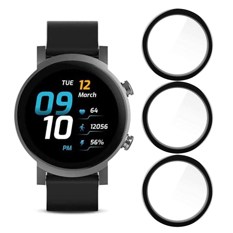 Lamshaw for Ticwatch E3 フィルム, 専用 3D曲面 全面吸着 PMMA材質＋PC材質 耐久性 撥油性 指紋防止 気泡ゼロ 対応 Ticwatch E3【対応機種】Ticwatch E3【3D全面保護】Ticwatch...