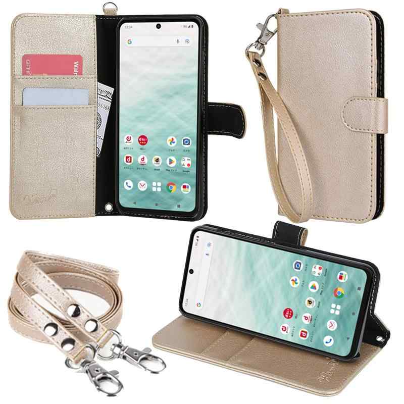 wisers arrows N F-51C ケース 手帳型 [ ストラップ 2種付 ] FCNT docomo ドコモ スマートフォン スマホケース ハンドストラップ ネックストラップ カードホルダー [2023 年 新型]