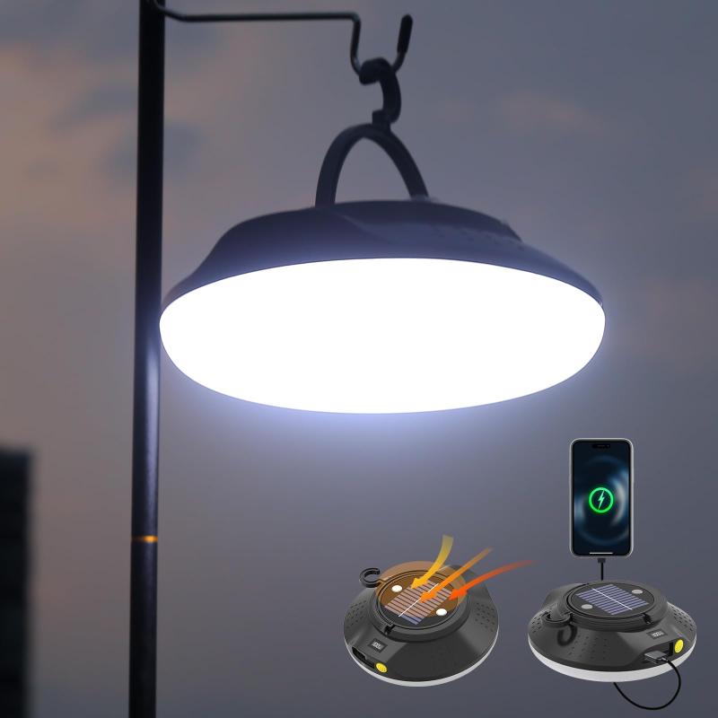 ONRIU 投光器 LED ランタン【驚愕な明るさ・超高輝度12,000lm】充電式 ライト キャンプランタン 12000mAH大容量 IP66防水 USB/ソーラ充電 スマホ充電可能 光色/輝度記憶 3色切替 4つ点灯モード 磁気設充電式...