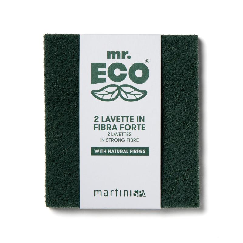 mr.ECO ファイバー スポンジ ハードタイプ (2枚セット) コゲつきなどのしつこい汚れにもイタリアMartini S.P.A.社のmr.ECOシリーズのスポンジです。サイザルとリサイクルしたPET繊維を不織布状のスポンジにしたものです...