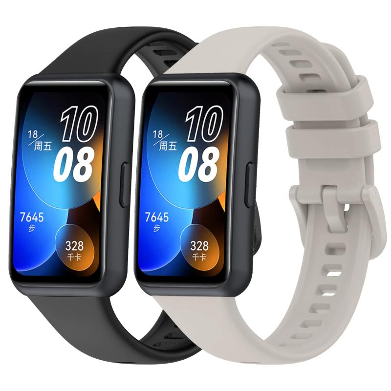[Haotop] 2 Pack バンド Compatible for Huawei Band 10/9/8 スポーツシリコンリスト交換バンド対応機種： Compatible for Huawei Band 10/Band 9/Band 8。...