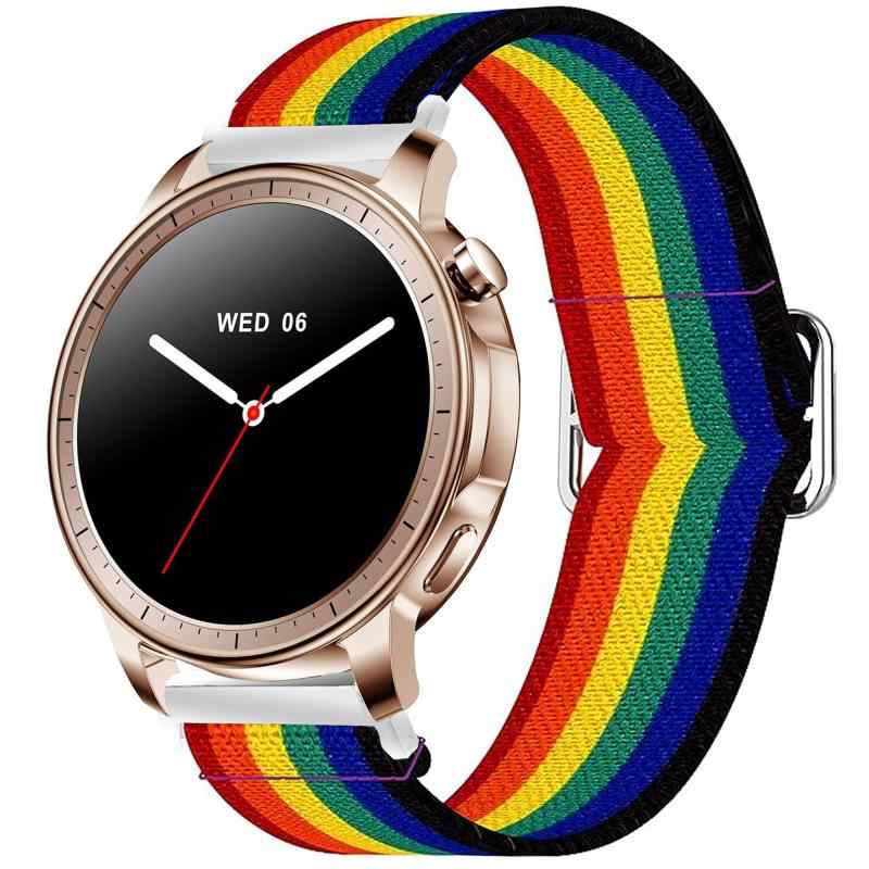 [Lamshaw] for MONOMAM CHIC スマートウォッチ交換バンド, ナイロン製弾性バンド スポーツバンド 交換ベルト 柔らかく快適で通気性 長さ調節ナイロンループ換えバンド 対応 MONOMAM CHIC 1.32インチス【...