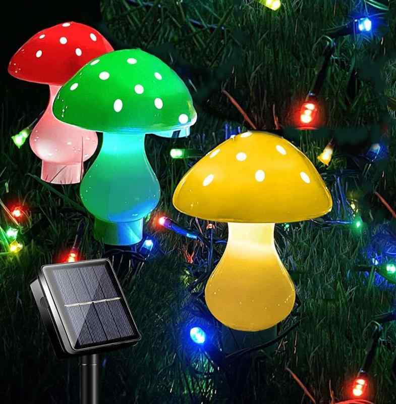 ソーラー キノコ妖精ライト ストリングライト LED 埋め込みライト 屋外ガーデンデコレーションライト マッシュルームライト イルミネーションライト ソーラーパネル付き 環境にやさしい 【ガーデンマッシュルームランプ】ガーデンマッシュルーム...