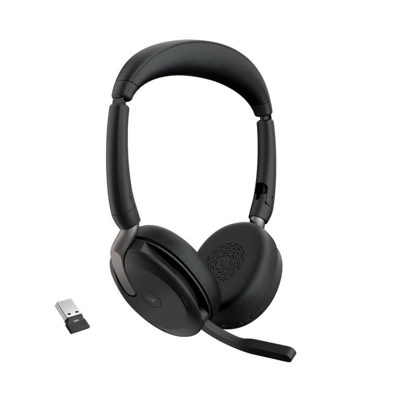 Jabra Evolve2 65 Flex Link380a MS Stereo 26699-999-999 折り畳み式ヘッドセット内容物：ヘッドセット, Link 380 Bluetooth アダプター, USBケーブル 1.2m/3.9...