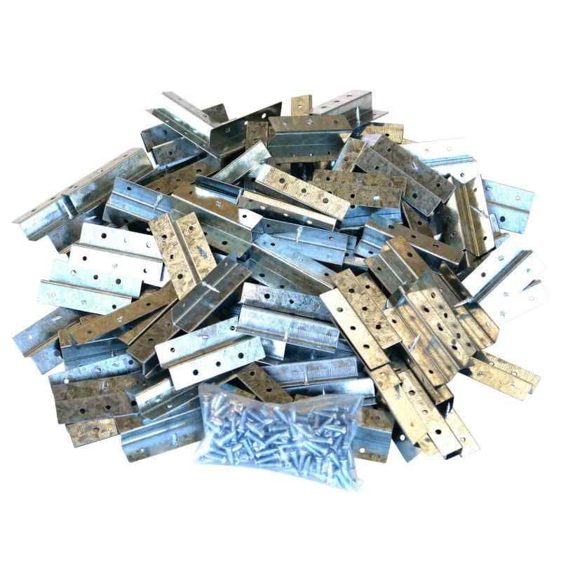 ダンドリビス 下地板取付用施工補助金具 下地一発スリム 角スタッド/木柱用 Bs-12mmタイプ 100個入 K-STBS12-KX板厚:12mm用入数:100個用途:木下地・角スタッド兼用材質:亜鉛鋼板付属品:取付ビス200本