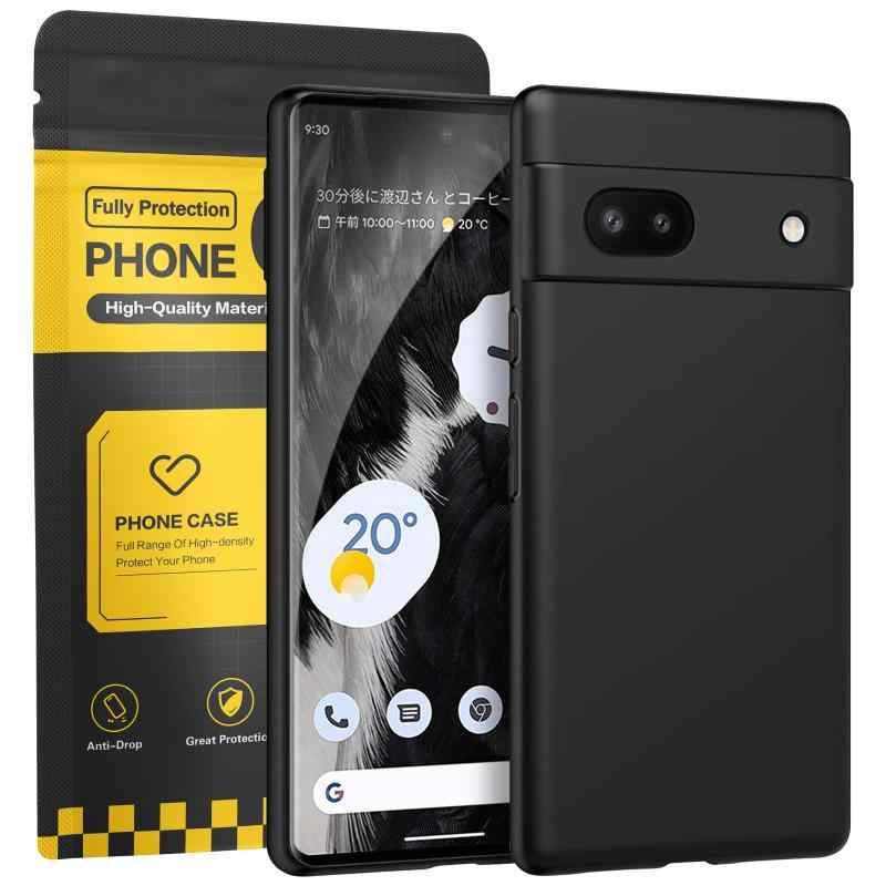 [TEELOFU] For Google Pixel 7A ケース ブラック 耐衝撃 落下防止 指紋防止 TPU 素材 耐衝撃 シンプル デザイン ストラップホール付 携帯便利 対応 Google Pixel 7A ケース (ブラック)☀【...