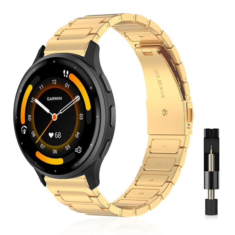 PinnWaa 22mm 時計バンド Garmin Venu 4 45mm/Venu 3 45mm/2/Forerunner 570 47mm/265/255/Vivoactive 4/Active対応 交換ベルト 金属 ステンレス 日常生...