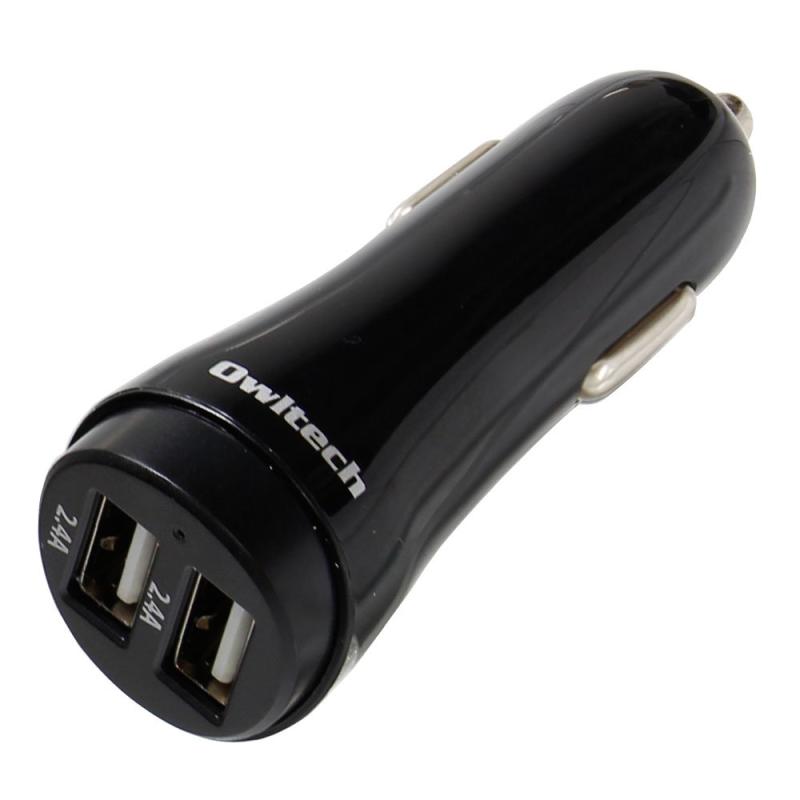 オウルテック シガーソケット充電器 スマートIC搭載 USB×2ポート(2.4A×2) 12V/24V両対応 2年