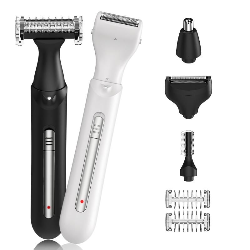 PYLAMISON ボディシェーバー【2025新登場＆0.1mm専門開発＆5in1男女兼用】電動 vioシェーバー メンズ レディース むだげ処理 7種長さ調整コーム付き 30°角度調整 ライト付き お風呂剃り可 防水 Type電気ボディシ...