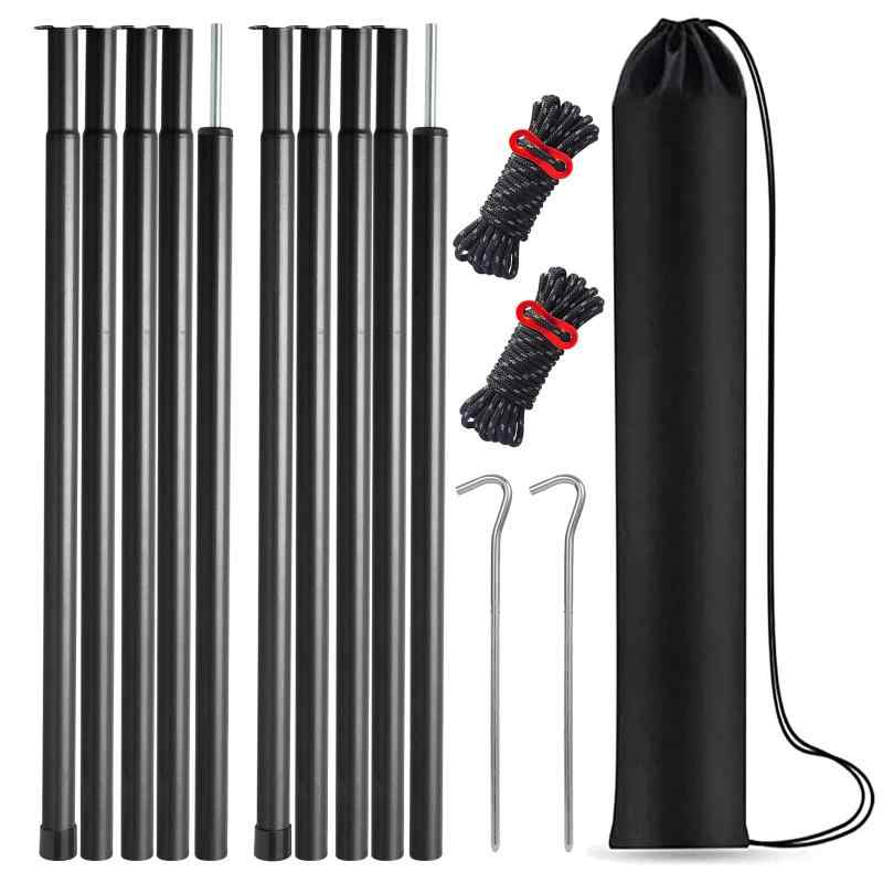 テントポール 2セット入り 直径16mm 分割式 5本連結/190cm 超々ジュン ソロキャンプ サブポール ツーリング コンパクト タープテント 収納袋付【製品仕様】 サイズ：5本連結時 : (約)φ1.6cm×195cm （有効長 : ...