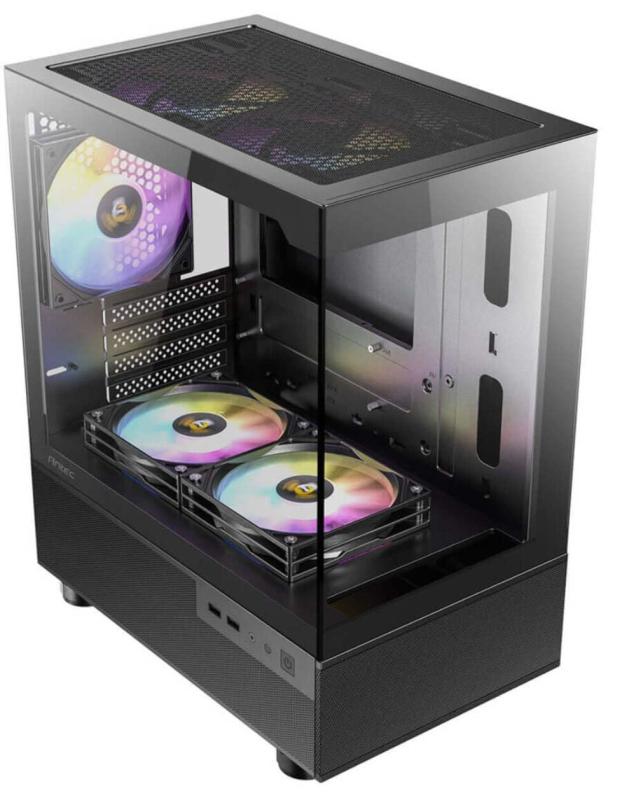 Micro-ATX対応 ixed mode RGBファン5個を標準搭載したピラーレス、CX200M RGB EliteRGBファン5個標準搭載のMicro-ATX対応ミニタワーPCケースピラーレス式ガラスパネルをフロント・サイドに搭載最大5...
