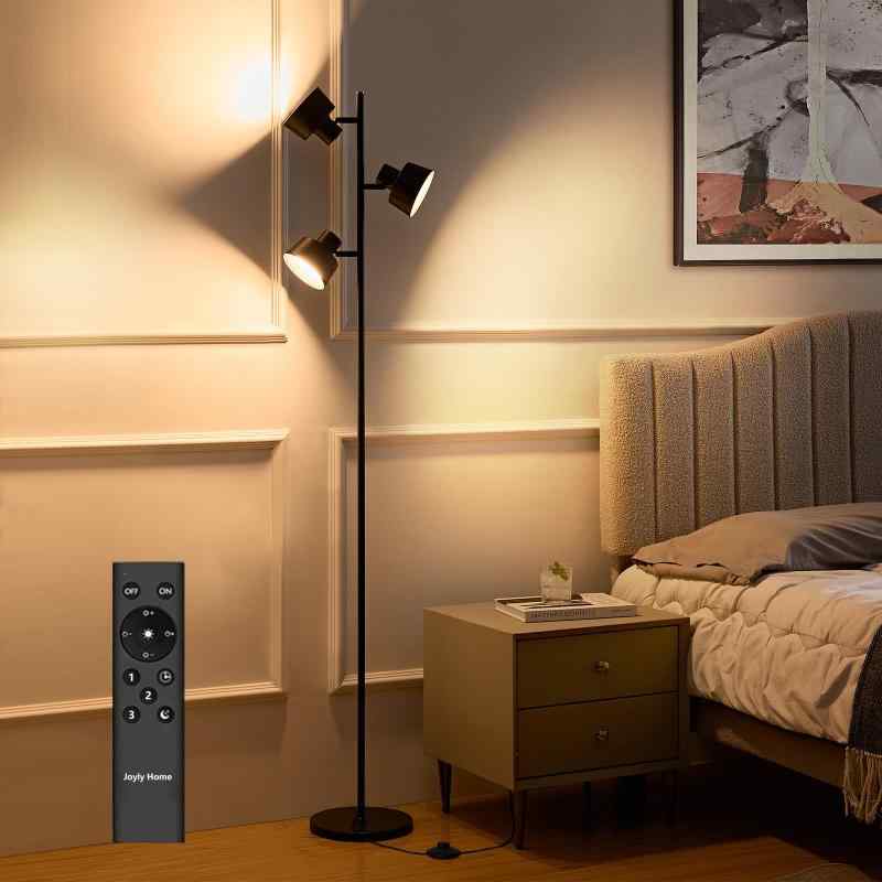 Joyly Home LEDフロアスタンドライト 高輝度・省エネ| 調光・調色・タイマー機能付き | リモコン &amp; タッチコントロール | 目に優しい・眩しくない | 三つの独立光源制御可能 | 金属製 | 北欧ス【多機能設計】金属...