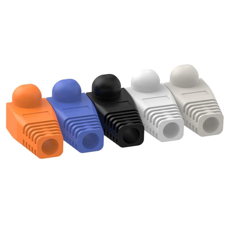VCELINK CAT6 LANケーブル コネクタ カバー 5色 断線防止 RJ45コネクタ CAT5e/CAT5 保護キャップ 防塵 爪折れ防止 50個セット適用 RJ45ケーブル：CAT6/CAT5e/CAT5 LANケーブルに適してい...