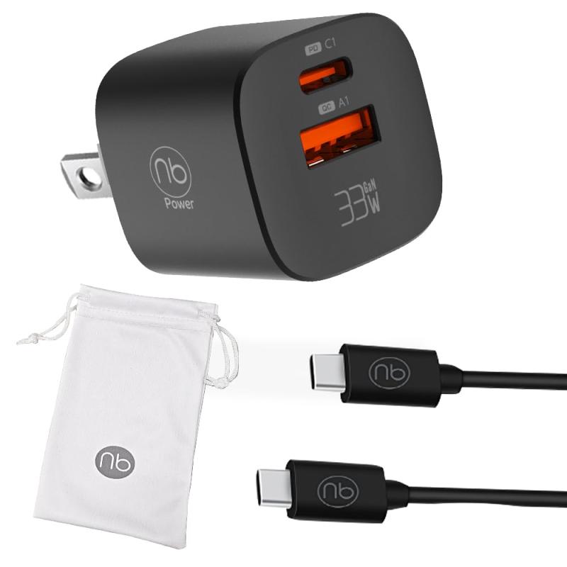 エヌビー 急速充電器 MAX33CA-mini 最大33W 2ポート USB Type-C タイプC PD/QC対応 専用ポーチ付属 メーカー コンパクト 旅行 GaN 窒化ガリウム採用 国内メーカー type-c 充電器 (nb)よりハイ...