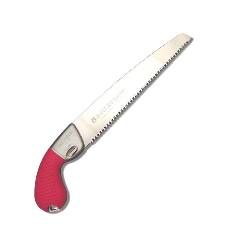 みきかじや村 セレクト200 サクラ TS092刃長:200mm、ピッチ:2.2mm、板厚:0.7mm重量:132g(全体:ケース付196g)仕様:ニッケルメッキ塗装・刃先衝撃焼入れ色:サクラ鋸刃:鋼(SK-5)、本体:プラスチック、グリッ...