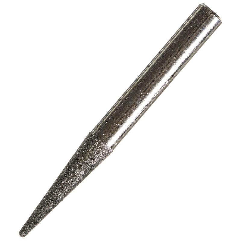 DIA-T 6mm丸軸ロータリーダイヤモンドヤスリ ＃6 円錐型 長 No.1030-6形状:円錐長丸軸:6mm用途:焼入れ材・超硬・ハイス鋼・ガラスなどの硬い材料の研磨・切削、金型の保全、補修、バリとり