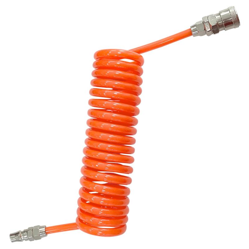 Socpuro スパイラルエアホース 12*8mm エアホース 3m ワンタッチ式 空気圧縮機 クイック継手 PU 0.8Mpaに適用 コイルホース スクリューホース 伸縮性【基本仕様】材質：PU；全長：3M；ホース寸法(外径*内径)：8*...