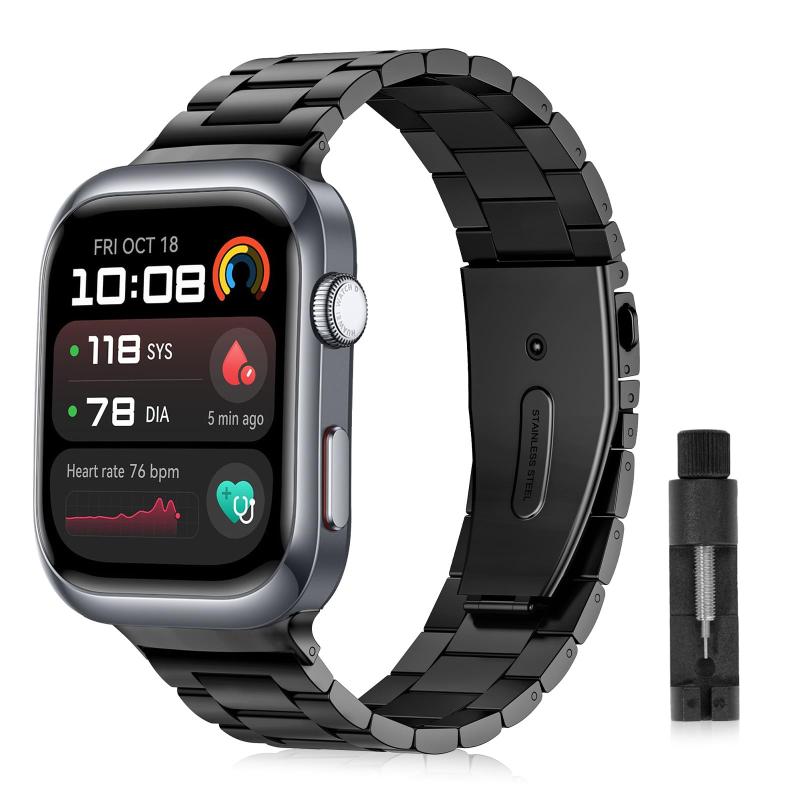 [ReHowy] バンド HUAWEI WATCH D2 対応 交換バンド ファーウェイ watch d2 用バンド ビジネス風 ステンレス製 サイズ調節可能 調整工具付き huawei watch d2 交換ベルト 替えベルト コンパチブ...