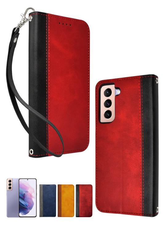 シズカウィル Galaxy S21 バイカラー 手帳ケース【上質な手帳型スマホケース】 本革調なのに高級感を演出してくれるフェイクレザー手帳型ケース シンプルなデザインなので、ビジネスやフォーマルにもピッタリです。【RAFFINEケースの特...