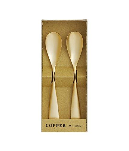 COPPER the cutlery カパーザカトラリー アイスクリームスプーン ゴールド マット つや消し カップル ペアセット ギフトボックス プレゼント 手の熱で溶かしてすくう 熱伝導 純銅製 燕製 CI-2GDma本体サイズ:約13...