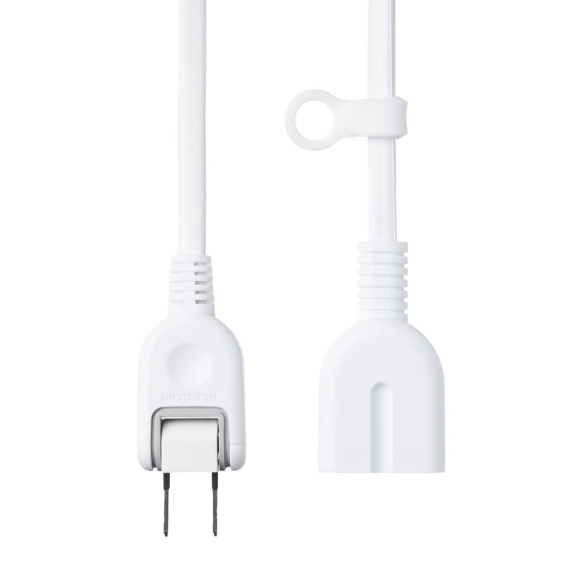 エレコム 電源タップ 延長コード ほこり防止シャッター付き 極性対応 3ピンプラグ接続可能 ホワイト T-X01-21