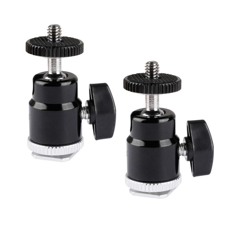 CAMVATE 1/4 "-20ミニボールヘッドおよびシューマウントアダプター（2個）1/4 "-20ネジコネクタ付きのミニボールヘッド端にネジ止めされたシューマウントアダプター材料：機械加工されたアルミニウム合金とCN...