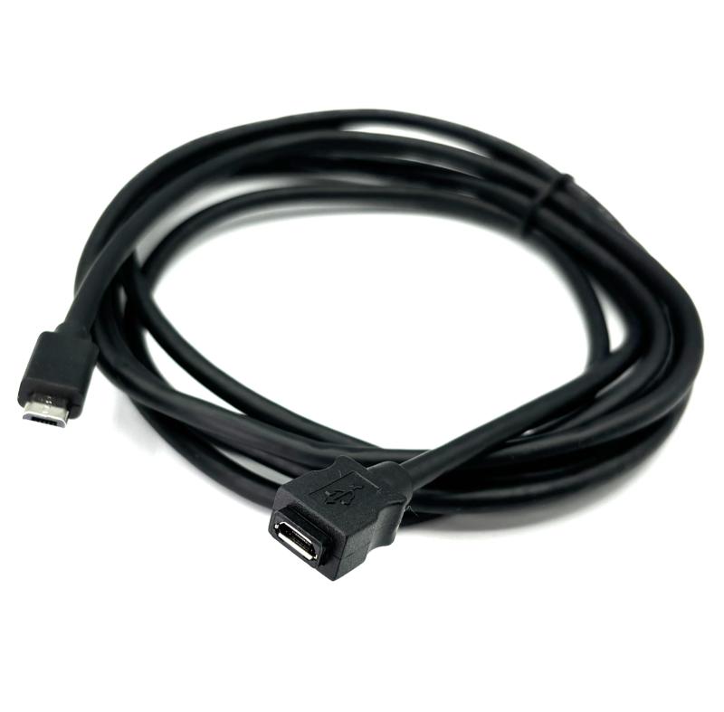 【カモン(COMON)製】USB2.0(MicroB)延長ケーブル(オス←→メス)/黒/2m【MBE-20】