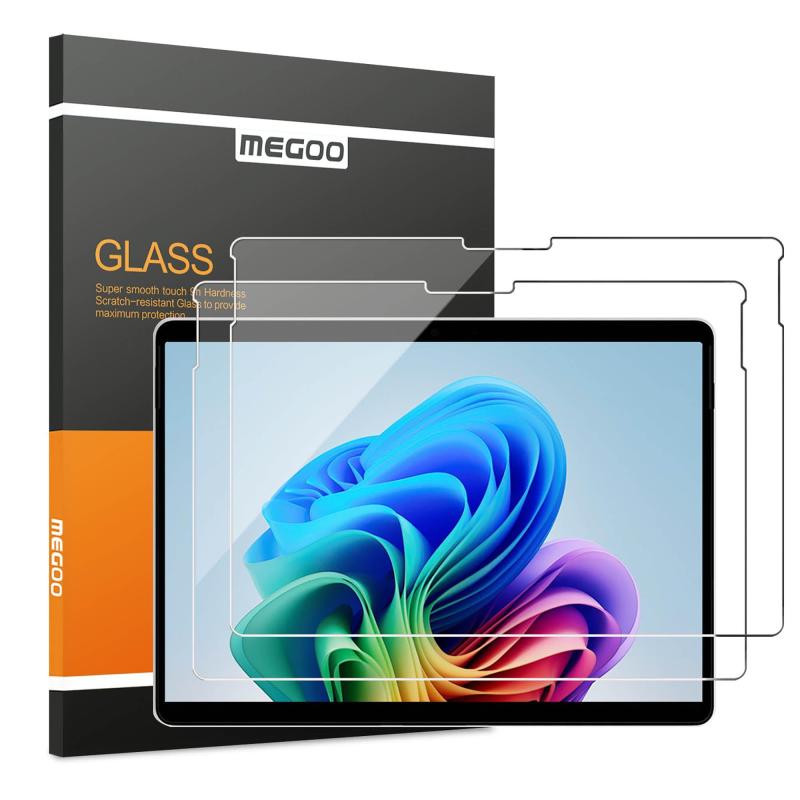 Megoo Surface Pro 11（copilot+PC,2024)/Surface Pro 9 /Surface Pro 8 / surface Pro X 対応 フィルム ガラスフィルム 保護シート 強化 ガラス 保護 フィルム ...