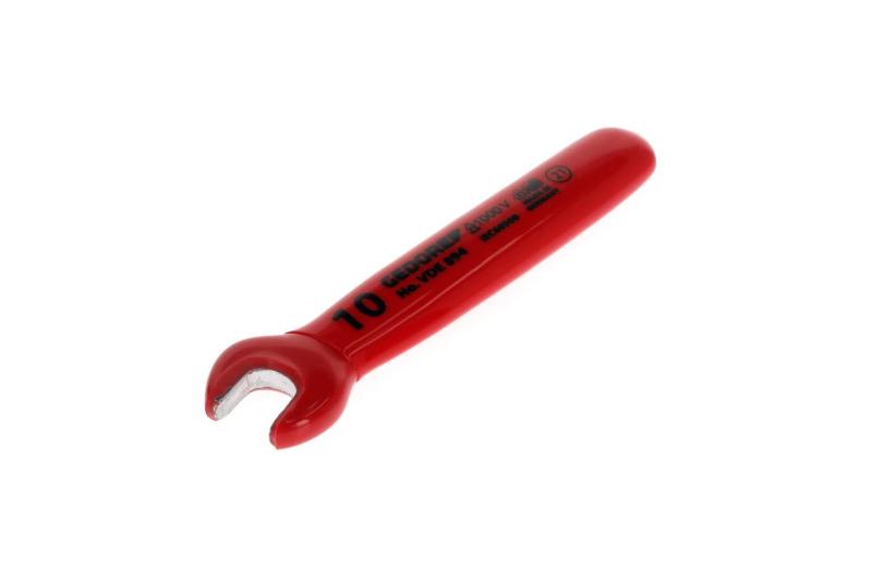 Gedore オープンエンドスパナ 10mm VDE 894 10サイズ 10mmエンド シングルエンド1サイズ 10mmVDE/1000V認証 Y全体長さ 105mm材質 バナジウム鋼活線作業又は通電システム付近での作業に適した、業務用G...