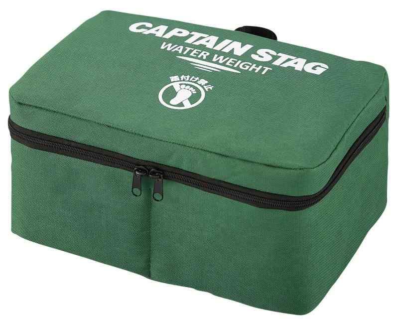 キャプテンスタッグ ウォーターウエイト10kg M-3399仕様サイズ:(約)幅300×奥行180×高さ140mm製品重量:(約)230g満水時重量:(約)10kg(5kg×2)水使用容量:(約)10L(5L×2)材質:本体/ポリエステル、...