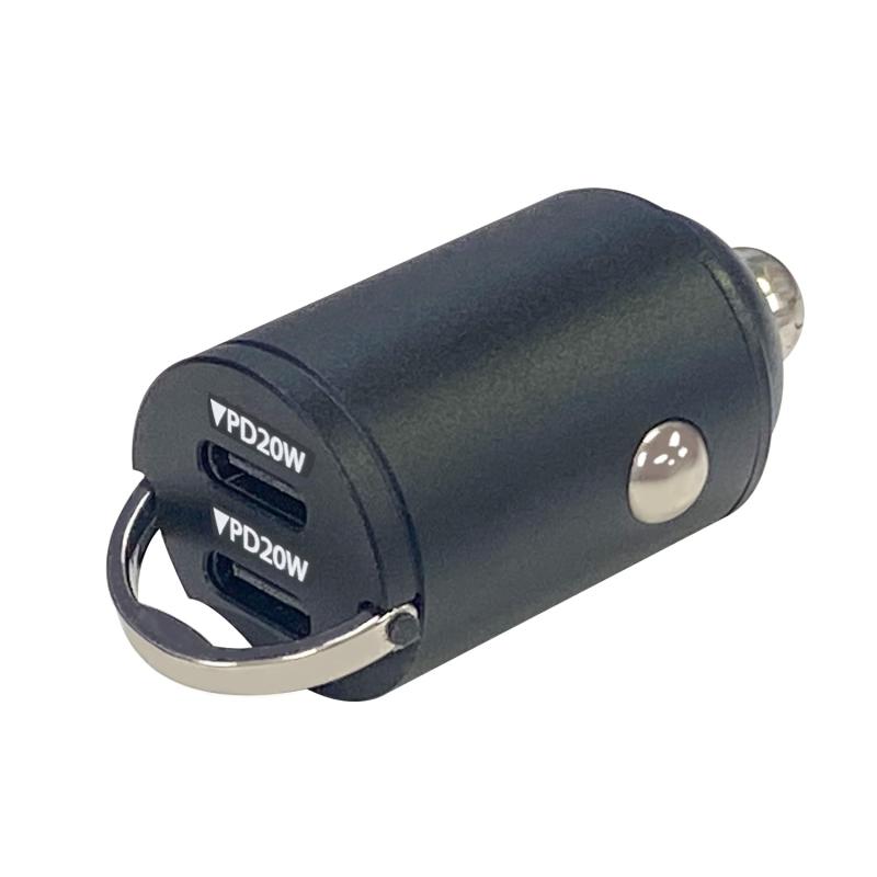 セイワ(SEIWA) 車内用品 USB シガーソケット ミニパワープラグUC×2 F354 USB-C 2ポート PD20W 最大合計出力 40W 2台同時充電 DCソケット 蓋が閉まる 小型 コンパクト 引き抜きリング設計50年以上も国内...