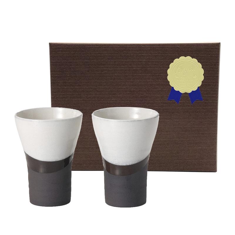 Dolce duo 敬老の日 タンブラー ビールカップ ビアタンブラー 焼酎コップ 陶器 ペア 350ml 木箱入り 日本製 ギフト プレゼント お返し 誕生日 DAM-196本体サイズ：Φ9.3×h12.7cm(350ml)素材・材質：陶...