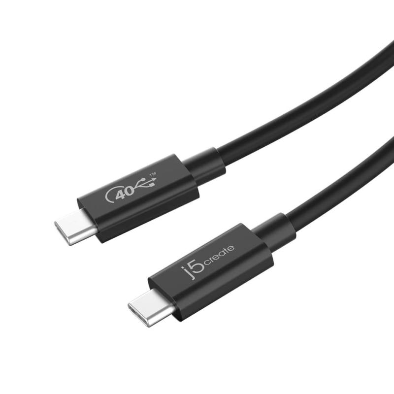 j5create USB-C ケーブル USB4 認証取得 Thunderbolt4 3 対応 8K60 40Gbps PD100充電 80mm デイジーチェーン対応 1万回折り曲げテスト E-MARKチップ搭載 MacBook Windo...