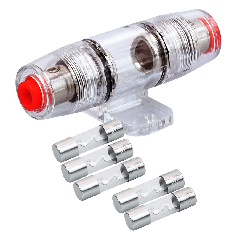 Conext Link FHZ1U-5 1 pc 4 8 AWG AGUヒューズホルダー、亜鉛ダイカストニッケルメッキヒューズ付き5pcs防水インサートaguヒューズホルダー、5つヒューズ亜鉛ダイカストニッケル接点には、最大のパワー伝送に到...