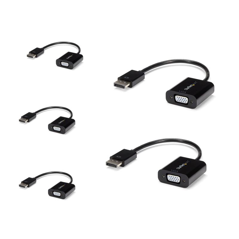 StarTech.com DisplayPort 1.2 - VGA ディスプレイアダプター/5個入り/1080p/アクティブ変換/DPオス・VGAメス/ブラック DP2VGA3X5デジタル・アナログ変換:DisplayPort 1.2(H...
