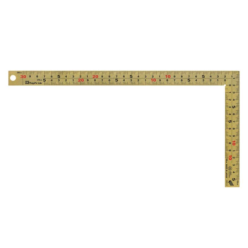 金鷲(Kinwashi) 金曲尺 30cm 厚手広巾 高耐久 墨をはじく 快段目盛 GMT-30CKD表目盛(長手):外目盛30cm・内目盛25cm(内基準)表目盛(妻手):外目盛15cm・内目盛10cm(内基準)裏目盛(長手):外目盛15...