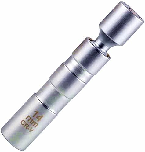 Mufash スパークプラグレンチ専用ソケット 14mm ユニバーサルソケット 磁気ユニバーサルジョイント スパークプラグレンチ 薄肉タイプ 360度 差込角(3/8")(12角・マグネット付)